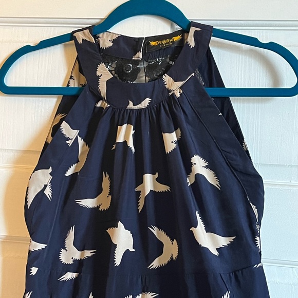 Modcloth | Dresses | Nwt Navy And White Bird Print Dress From Modcloth ...